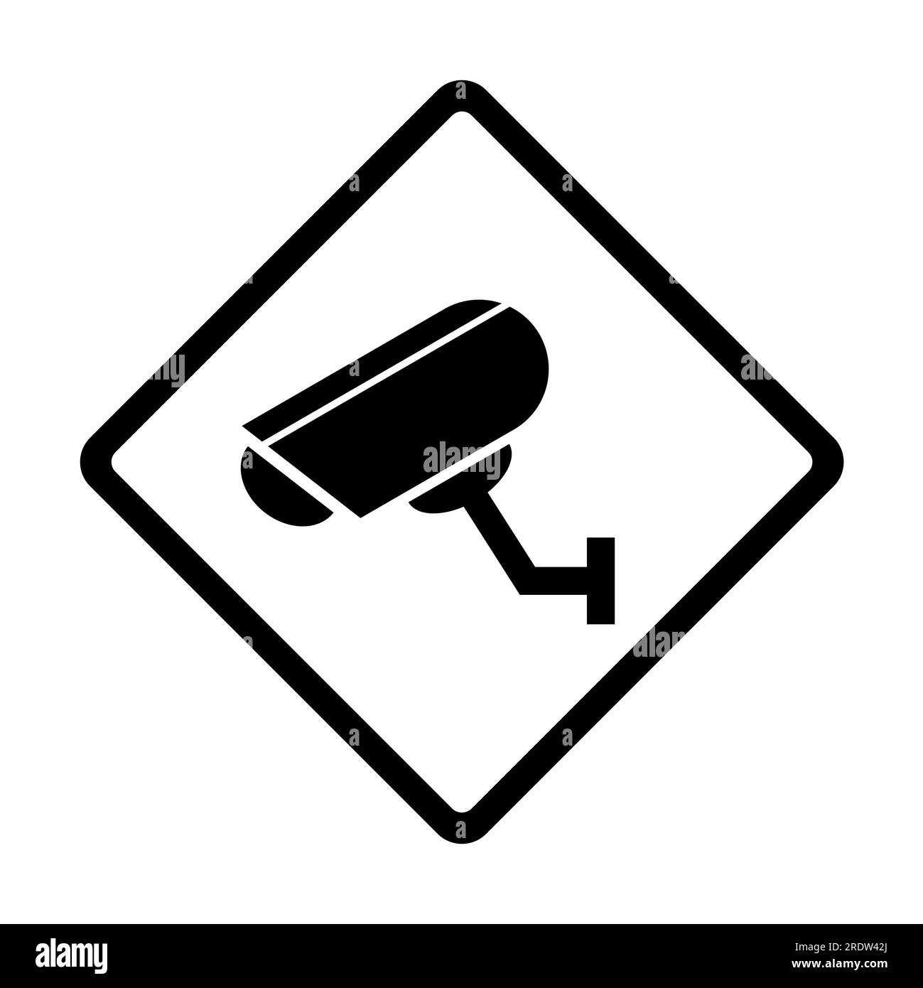 Closed circuit television camera icon, CCTV video protection alert ...