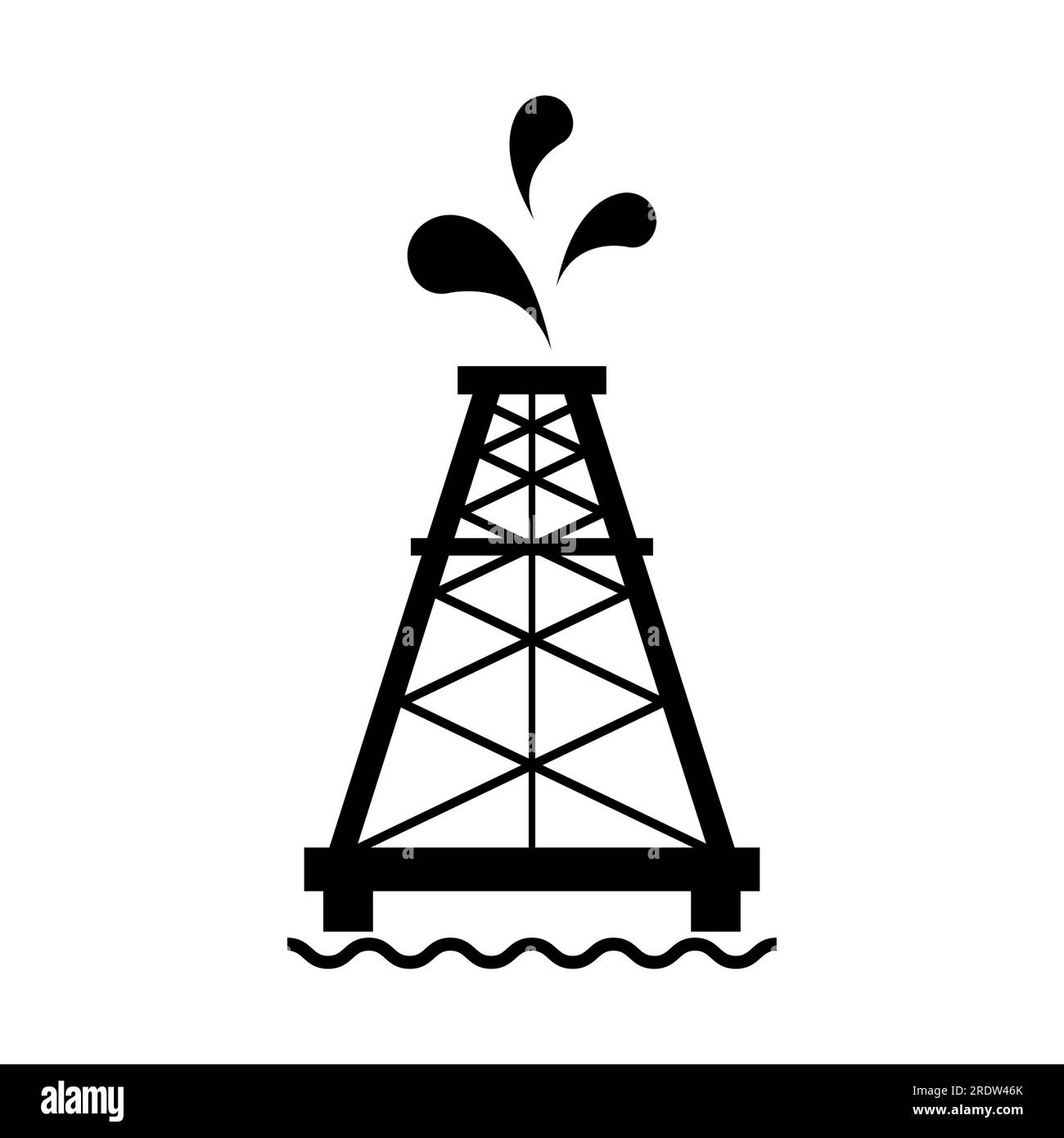 Oil rig flat graphic icon, fuel platform industry tower gas sign ...