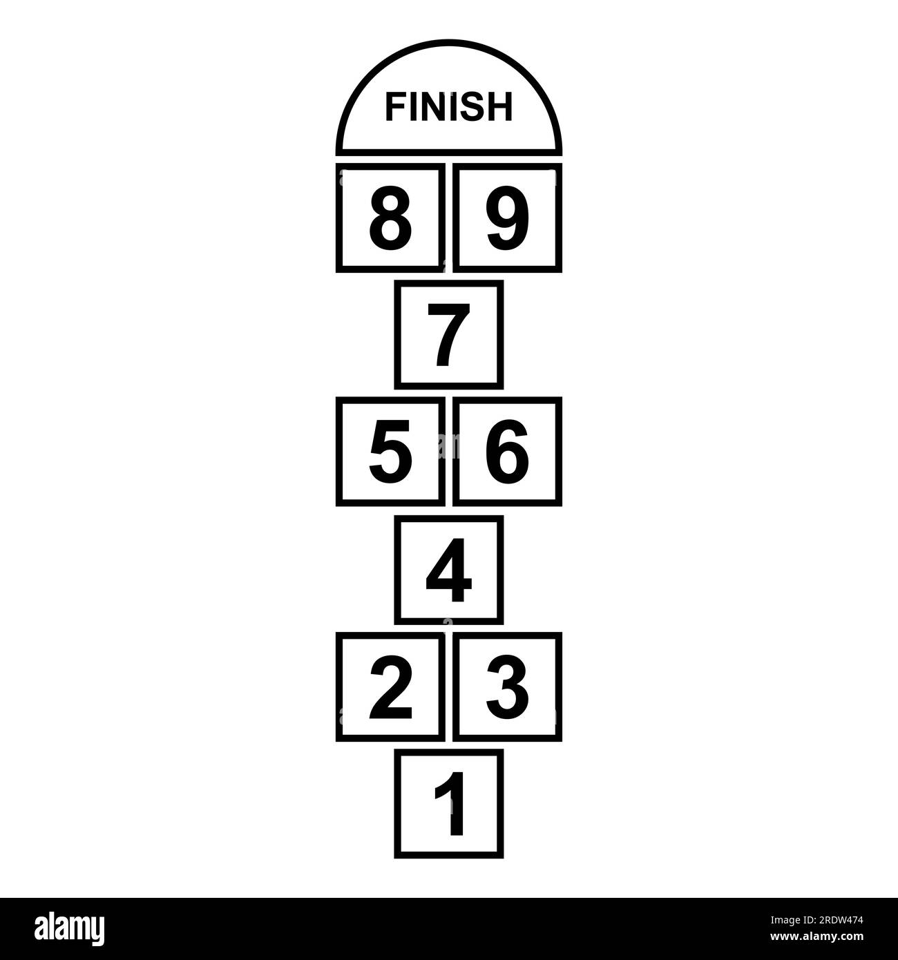 Hopscotch outdoor icon, fun play jump active game kid, street vector ...