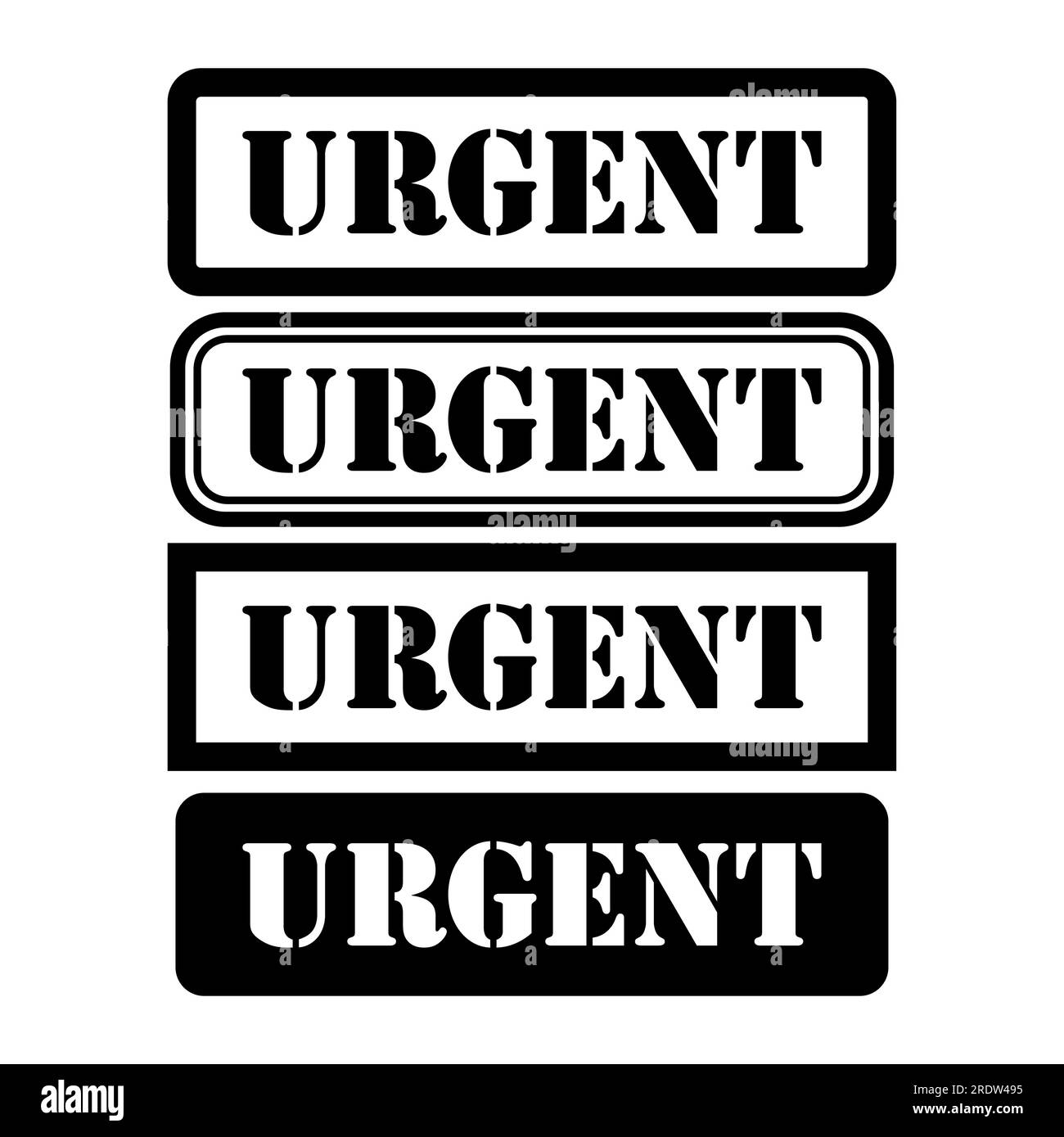 Set of Urgent stamp symbol, label sticker sign button, text banner ...