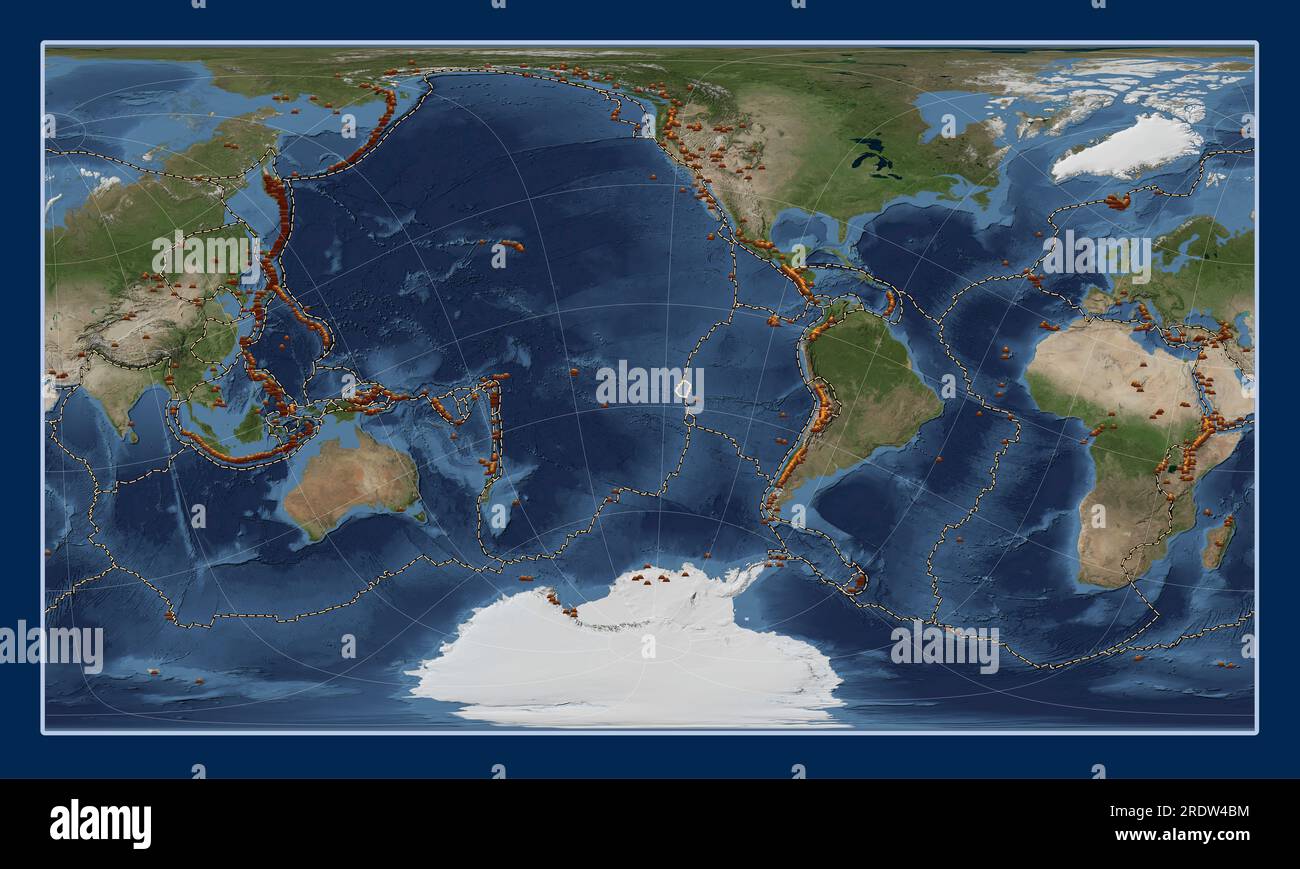 Easter tectonic plate on the Blue Marble satellite map in the Patterson ...