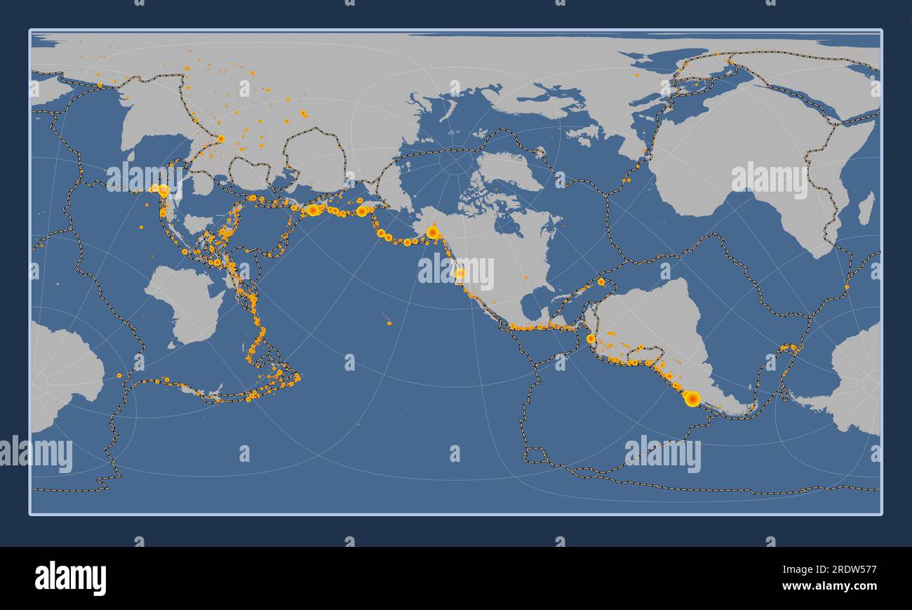 Juan De Fuca Tectonic Plate On The Solid Contour Map In The Patterson Cylindrical Oblique