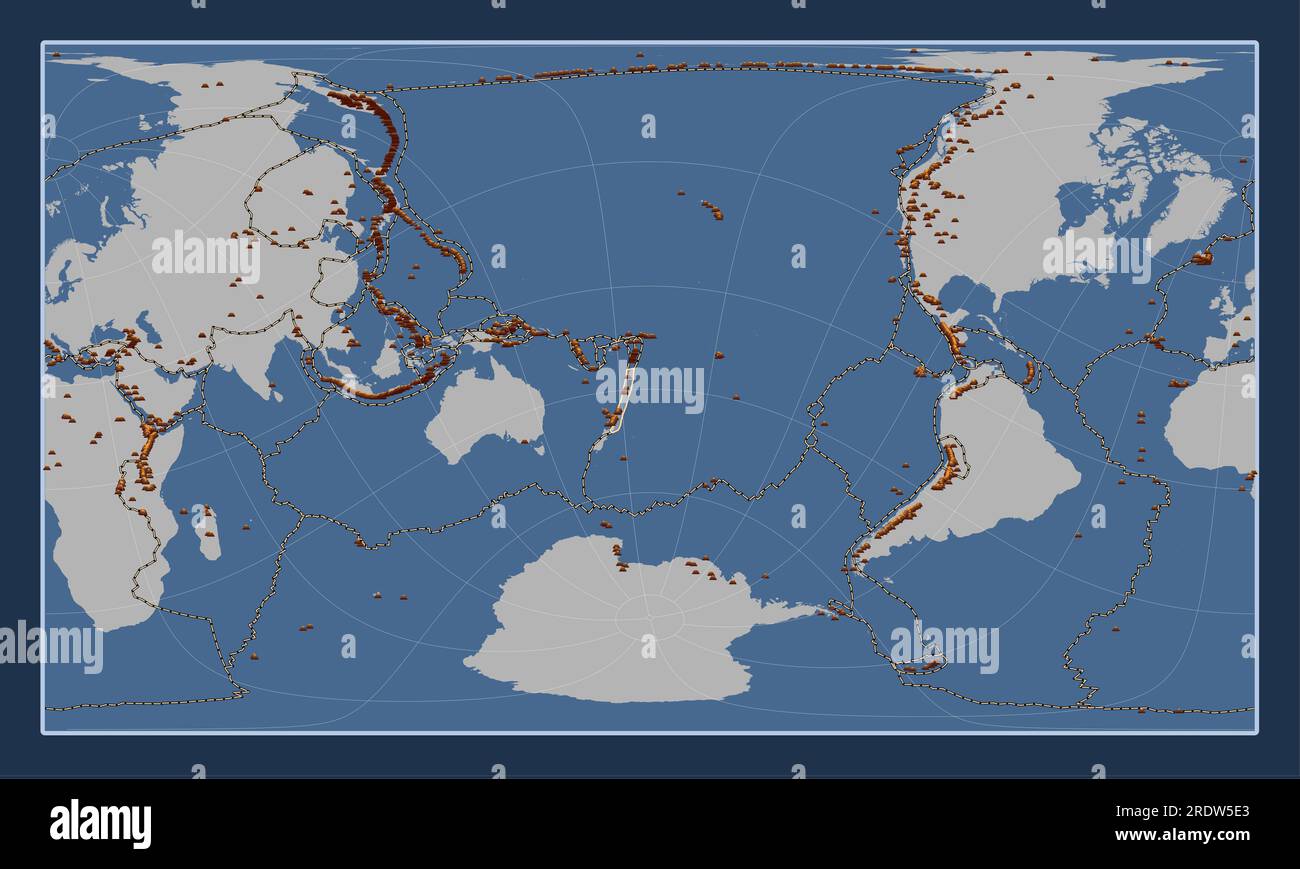 Kermadec tectonic plate on the solid contour map in the Patterson ...