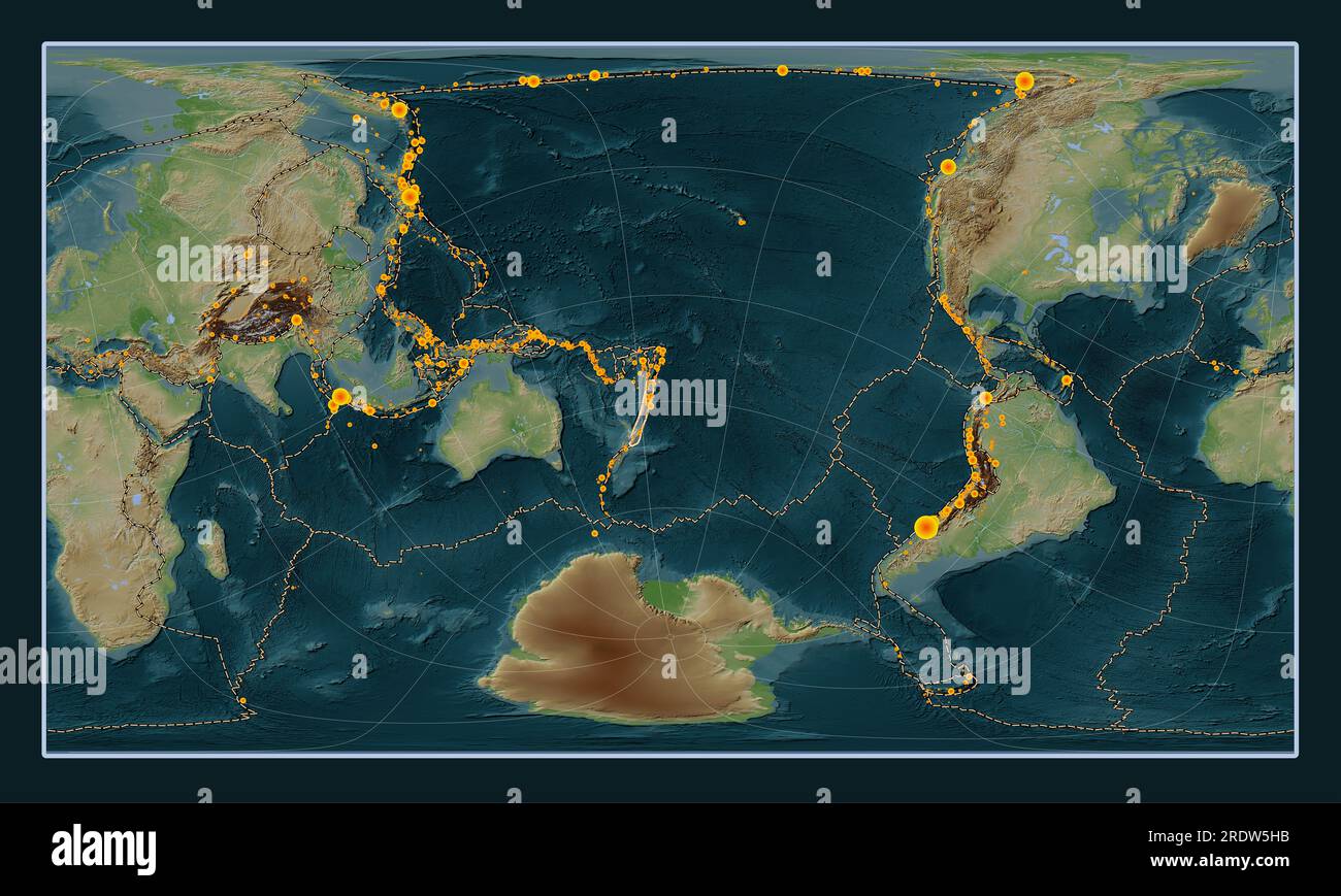 Kermadec tectonic plate on the Wiki style elevation map in the ...
