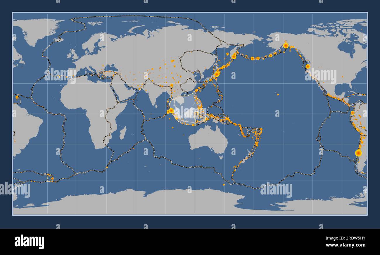 Sunda tectonic plate on the solid contour map in the Patterson ...