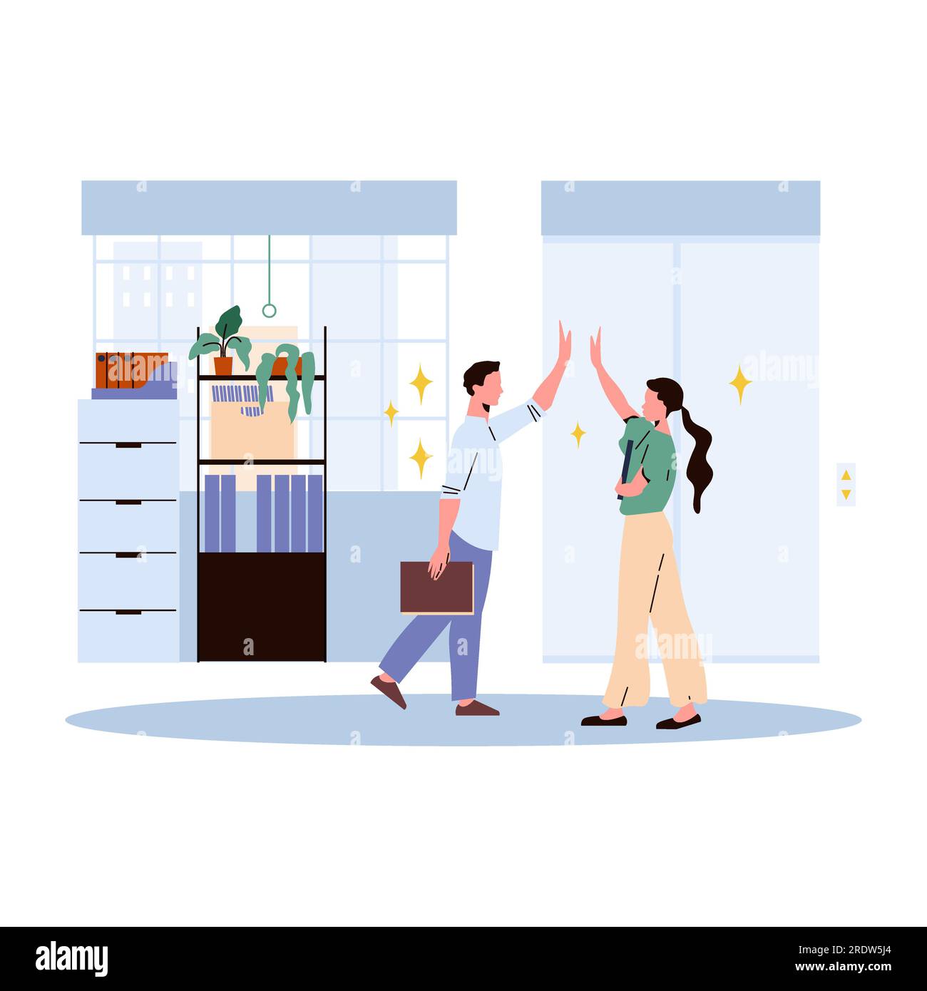 Man woman present team Stock Vector Images - Alamy