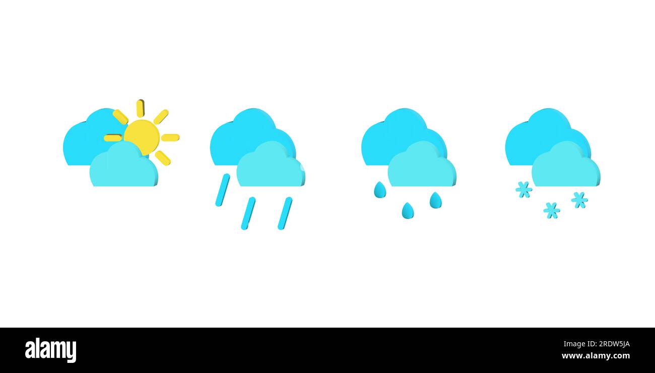 3d blue weather icons for web application Stock Vector Image & Art - Alamy