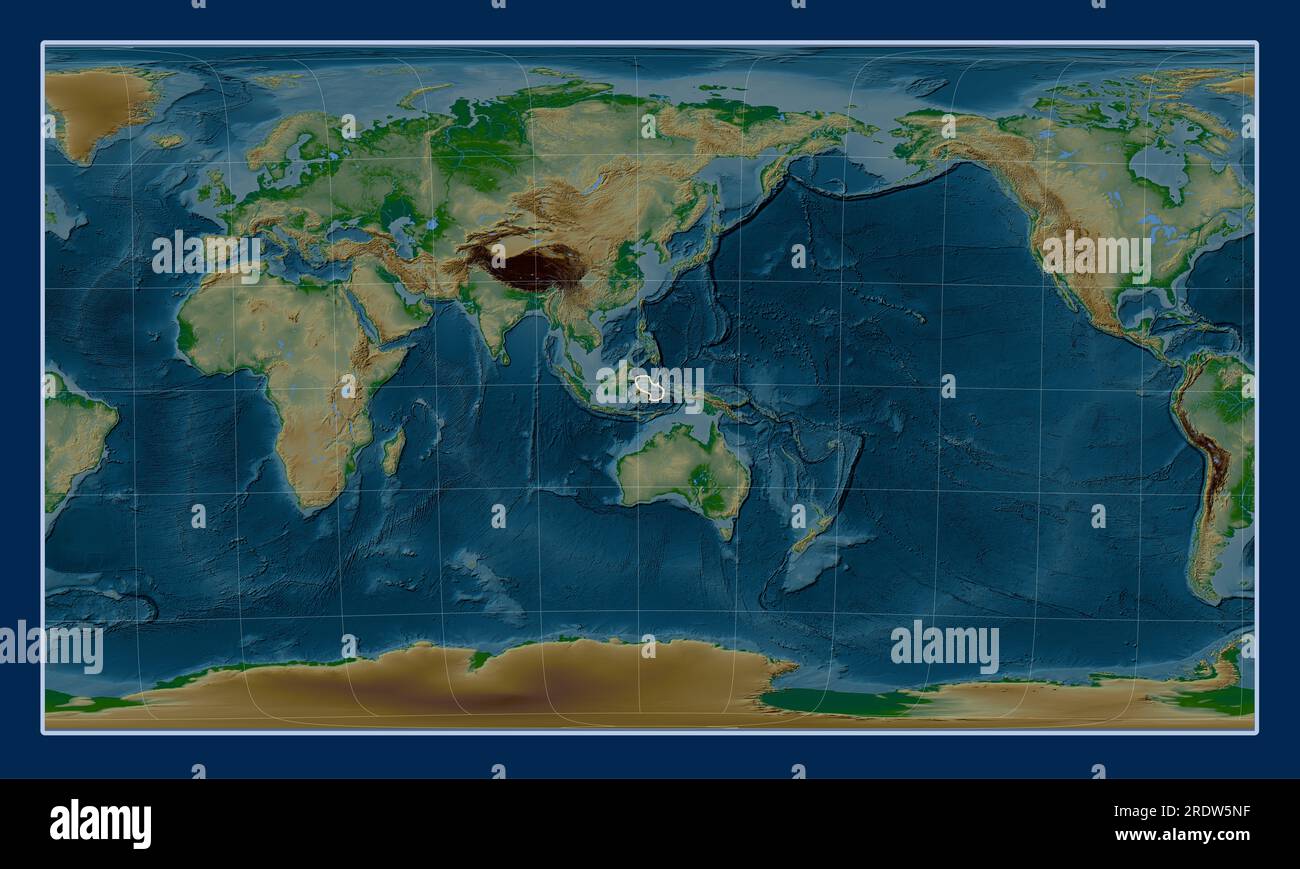 Molucca Sea tectonic plate on the physical elevation map in the ...