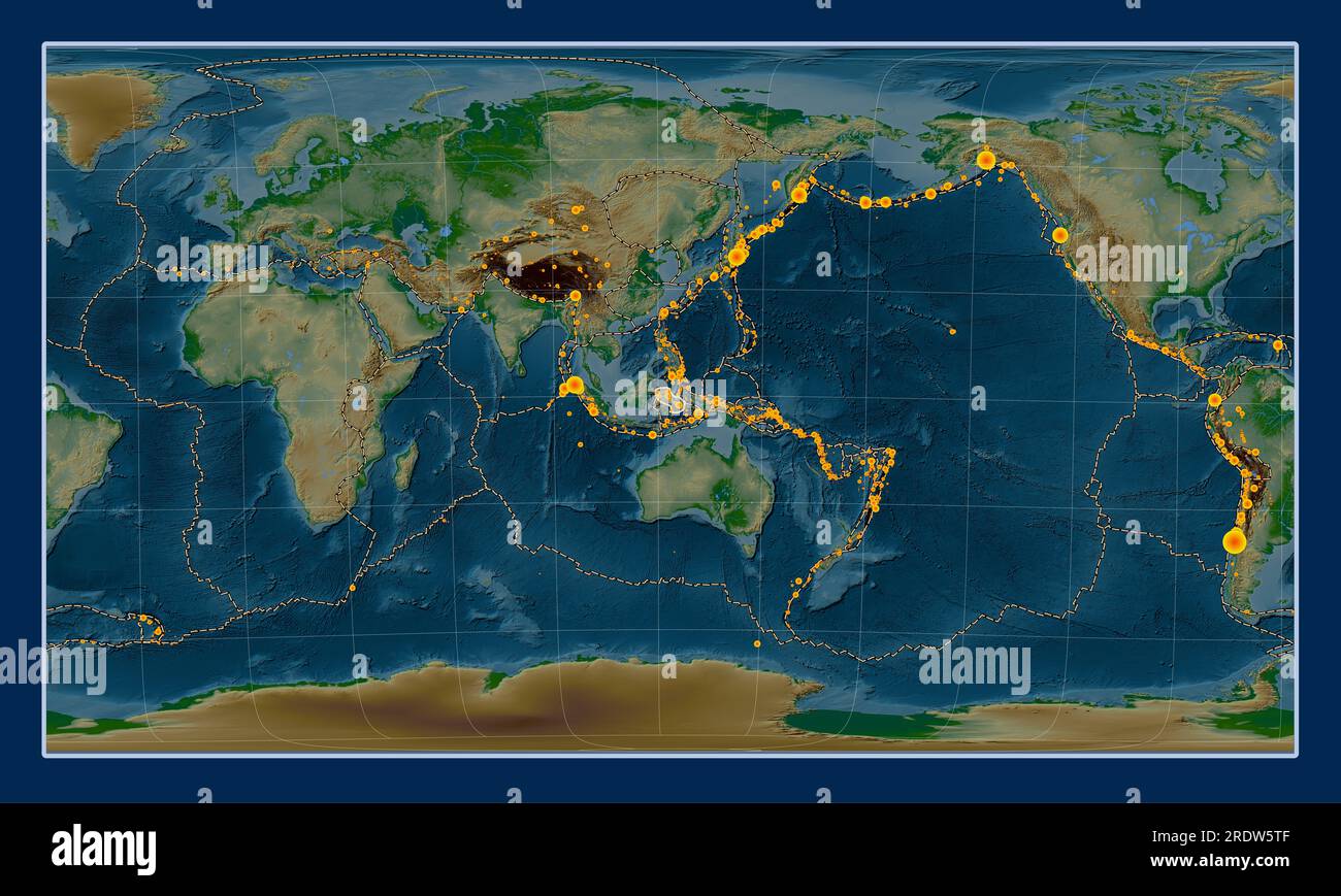 Molucca Sea tectonic plate on the physical elevation map in the ...
