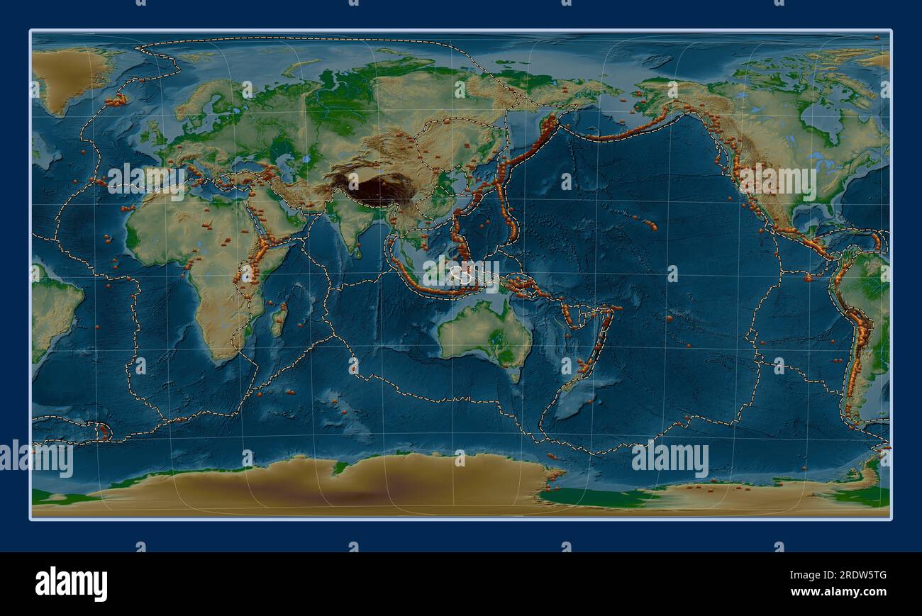 Molucca Sea tectonic plate on the physical elevation map in the ...