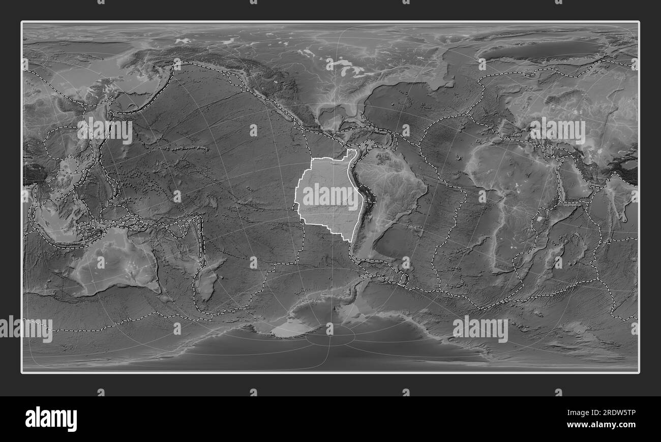 Nazca tectonic plate on the grayscale elevation map in the Patterson ...