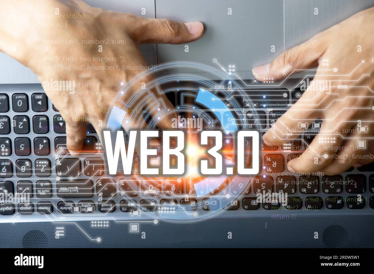 Digital communication concept and virtual screen technology WEB 3.0 and ...