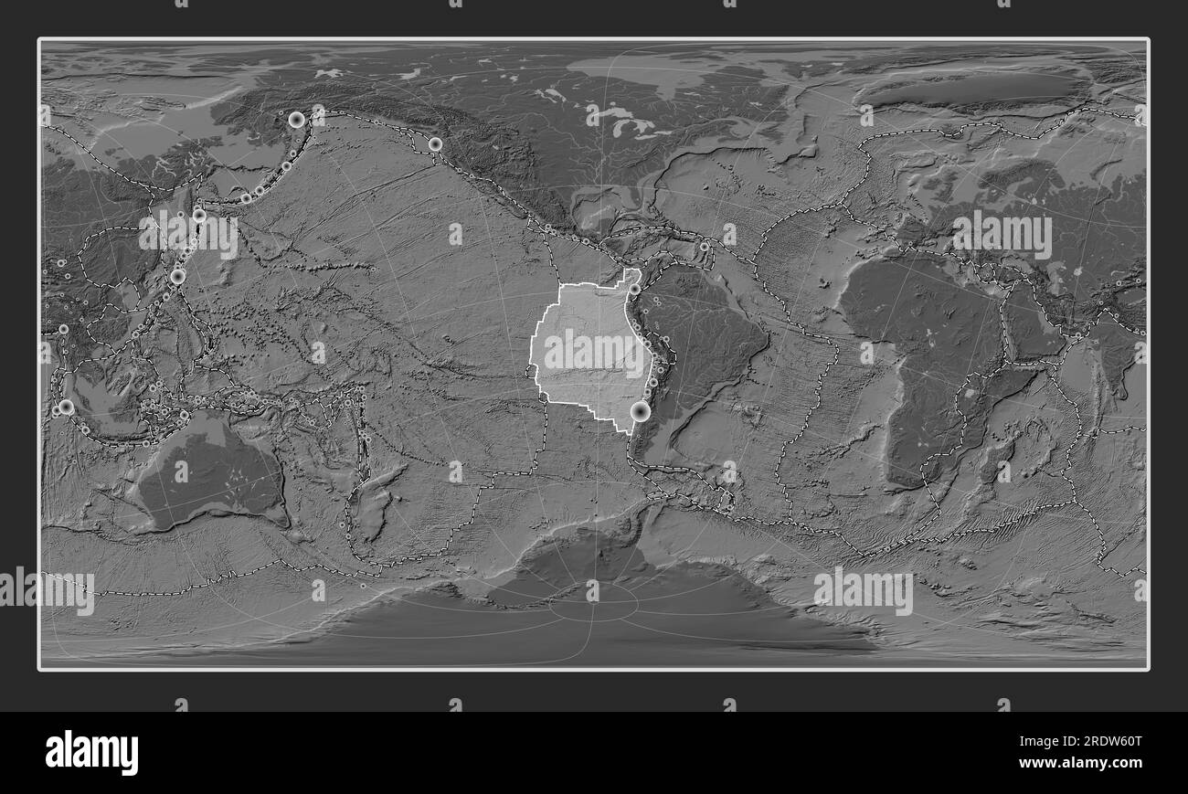 Nazca tectonic plate on the bilevel elevation map in the Patterson ...
