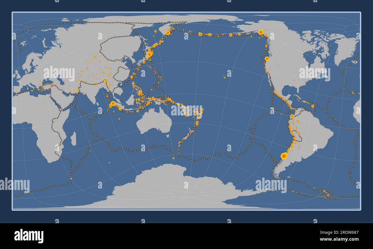 New Hebrides tectonic plate on the solid contour map in the Patterson ...