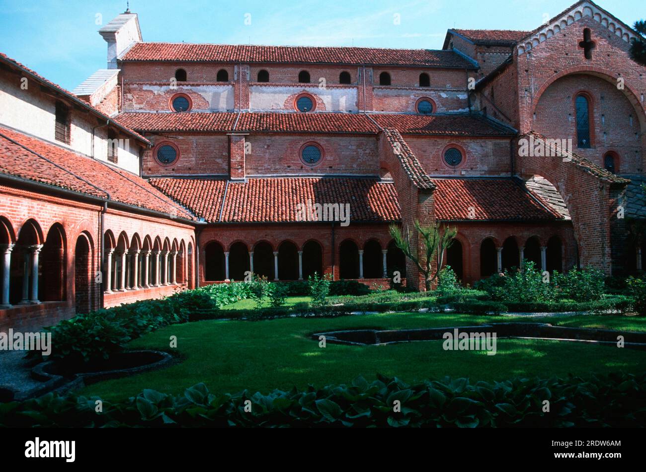 Cistercian monastery, Staffarda, Piedmont, Italy, monastery garden ...