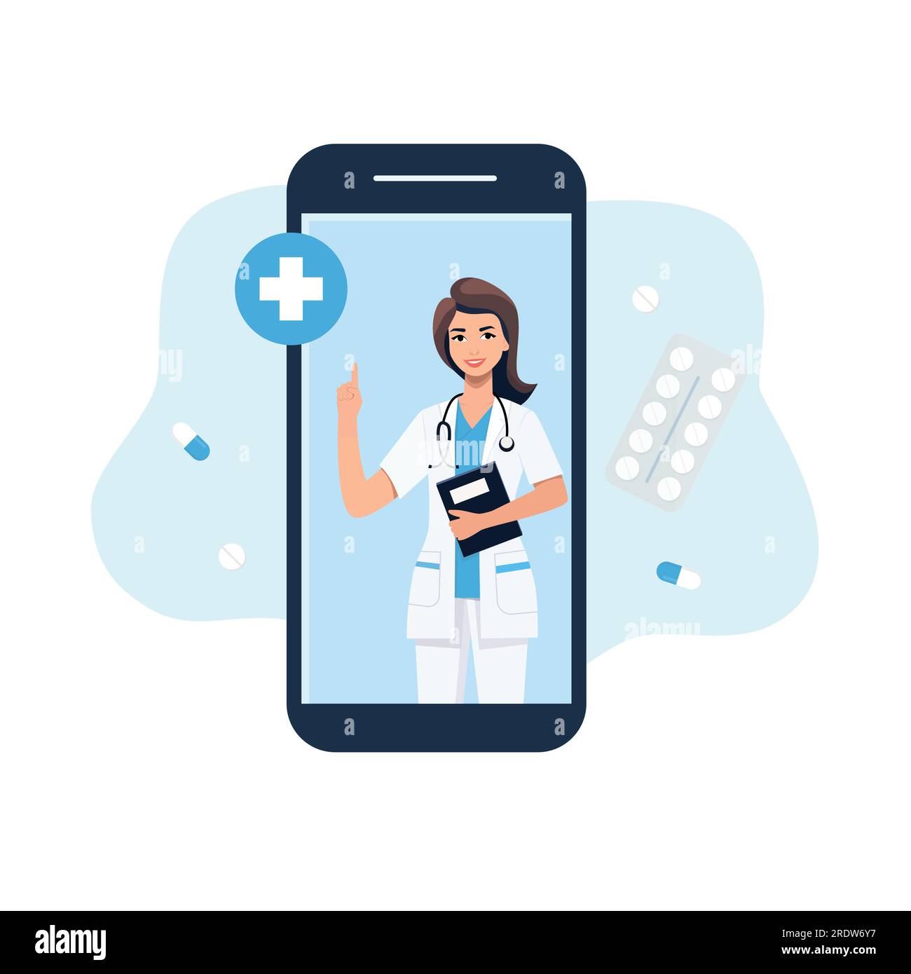 Female therapist phone Stock Vector Images - Alamy