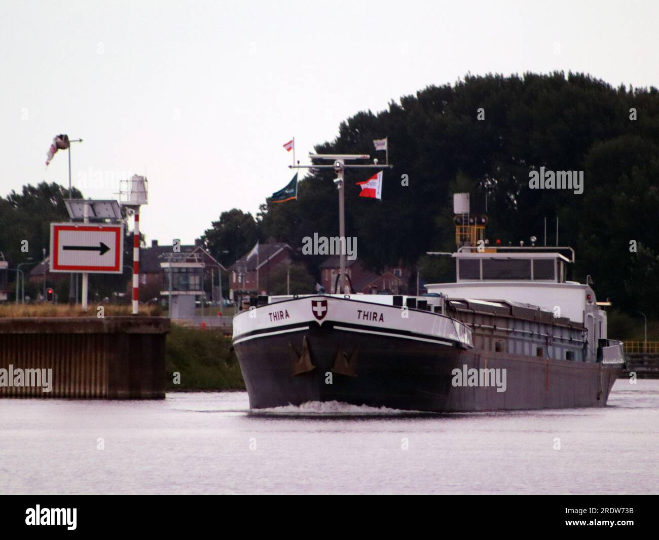 Boat in the Meuse River, The Netherlands Stock Photo - Alamy