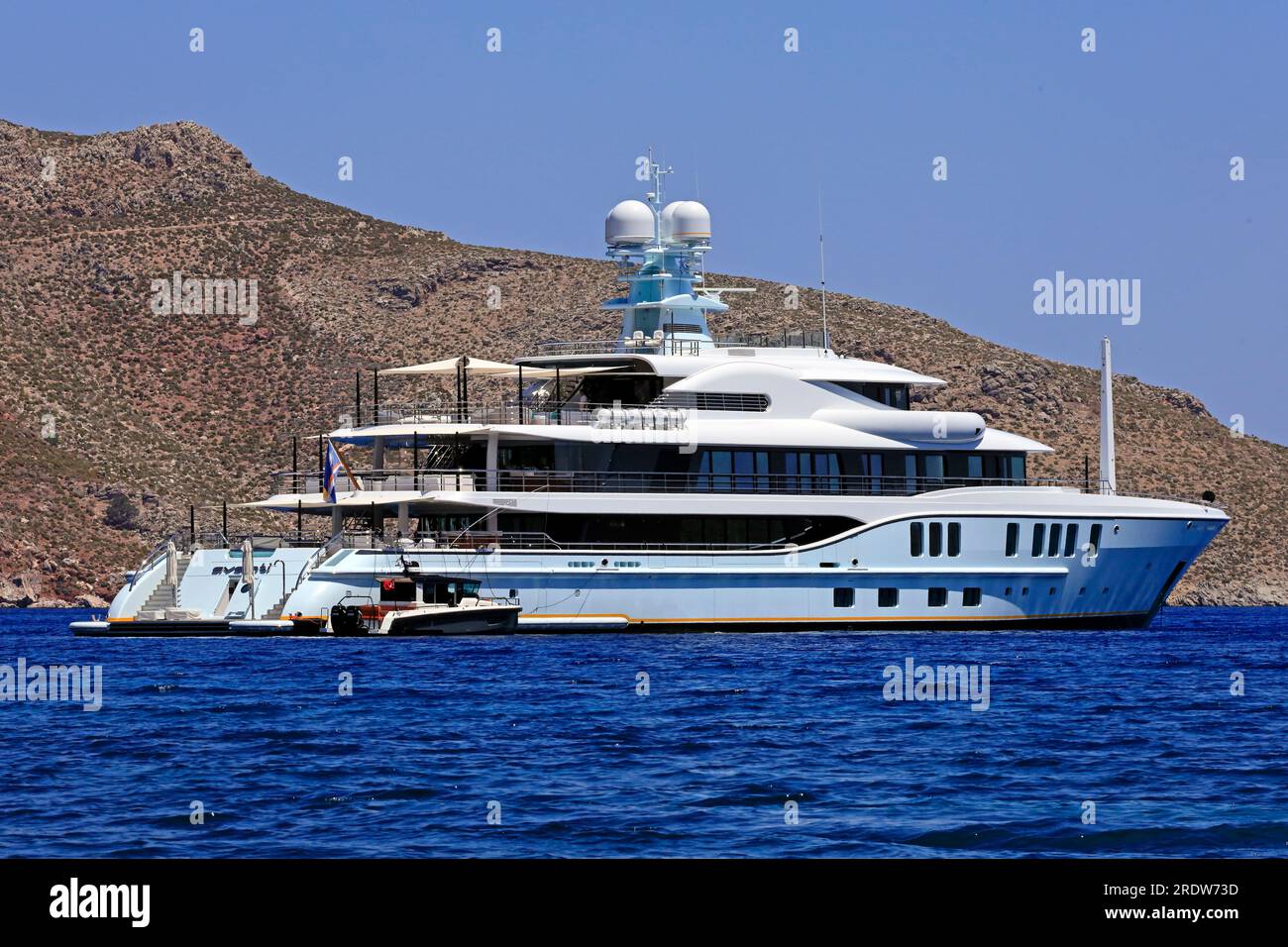 Avanti - a superyacht moored in Greece. July 2023 Stock Photo - Alamy