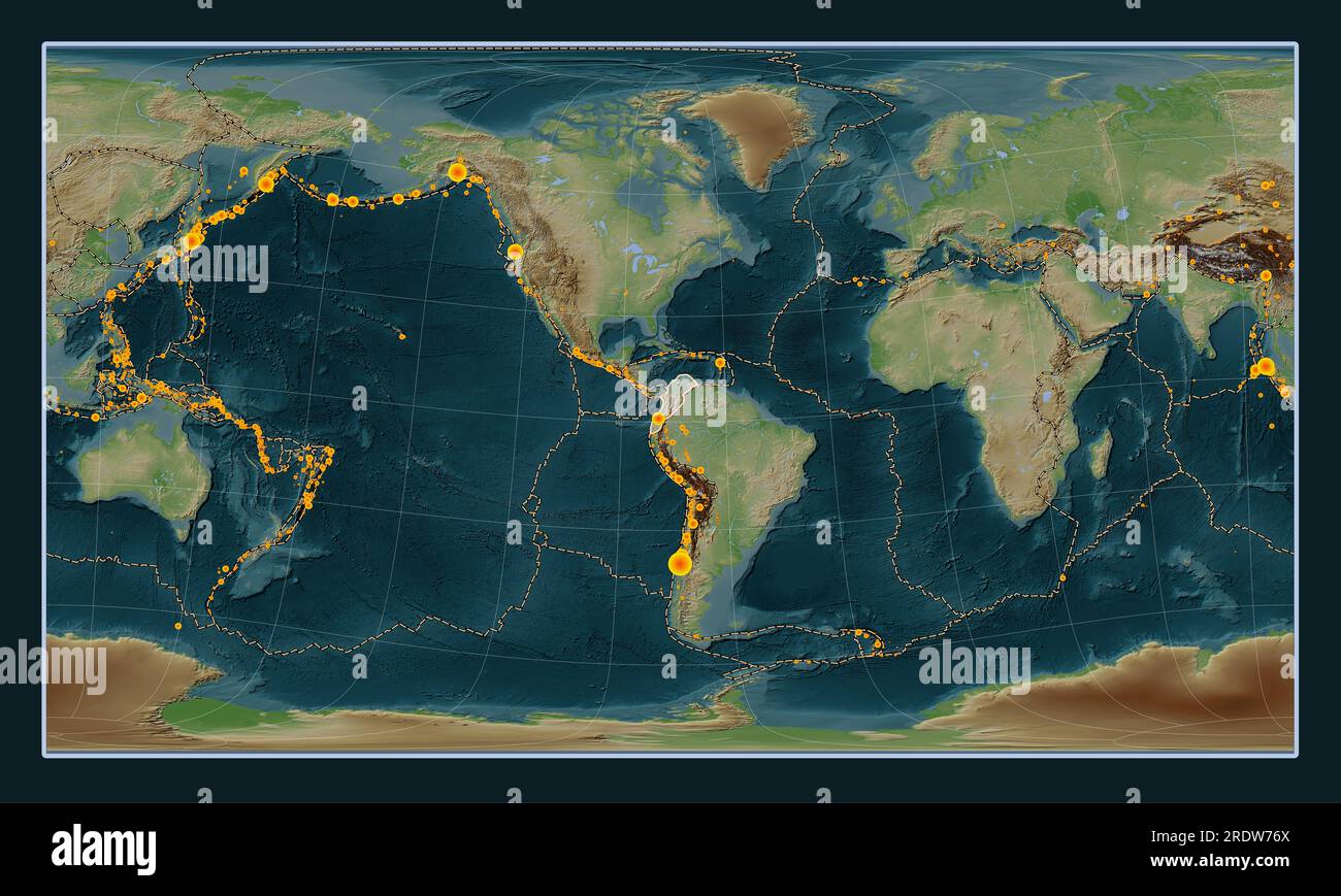 North Andes tectonic plate on the Wiki style elevation map in the ...