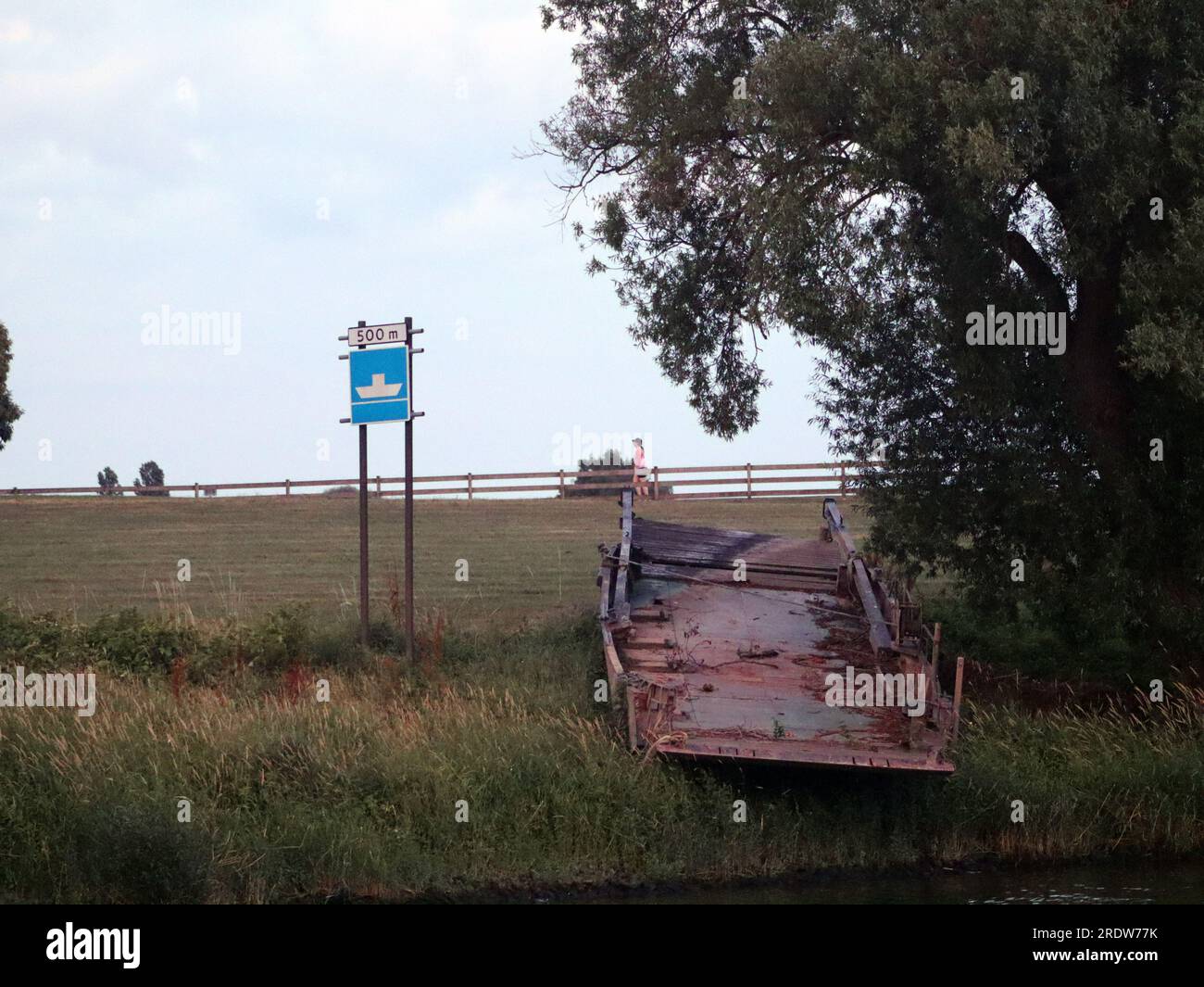 Old Rusty Ferry (Portable Bridge) between the Dutch cities ...
