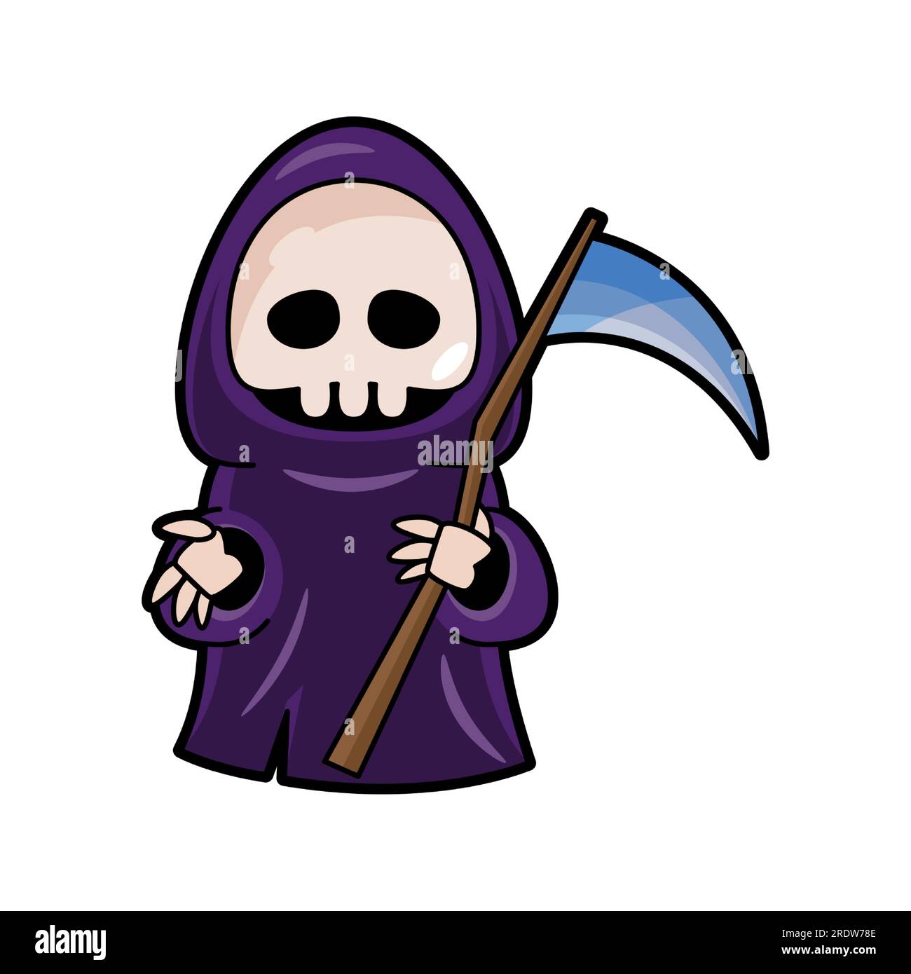 Grim reaper . Halloween cartoon characters . Vector Stock Vector Image ...