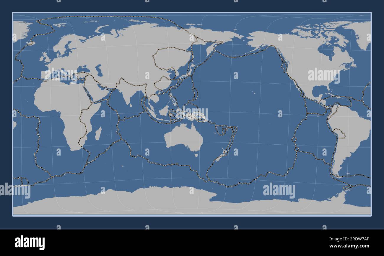 North Bismarck tectonic plate on the solid contour map in the Patterson ...