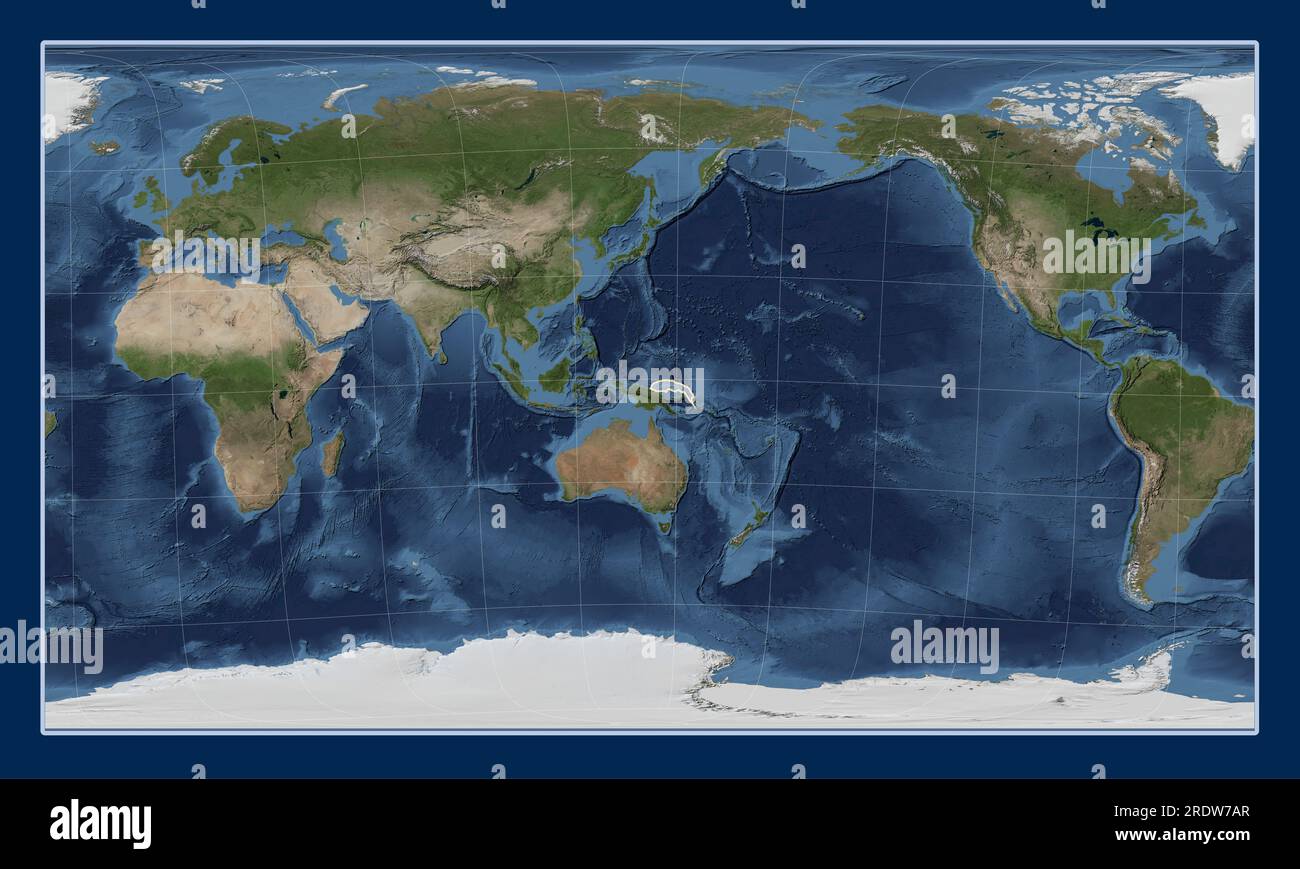North Bismarck tectonic plate on the Blue Marble satellite map in the ...