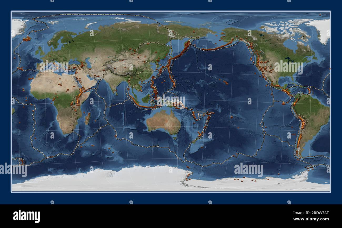 North Bismarck tectonic plate on the Blue Marble satellite map in the ...