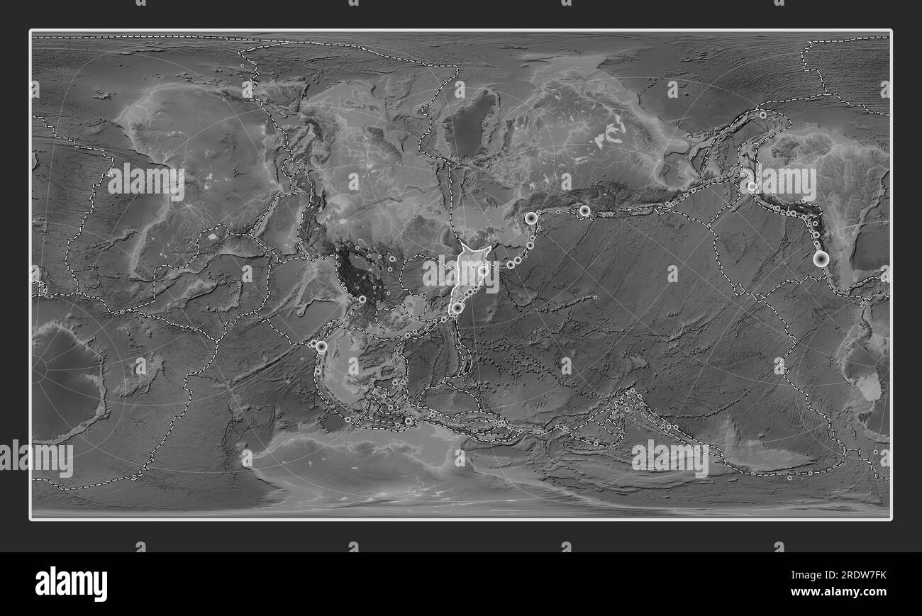 Okhotsk Tectonic Plate On The Grayscale Elevation Map In The Patterson