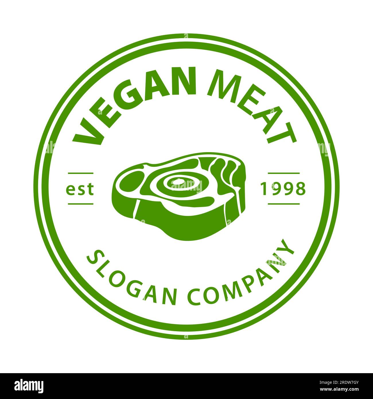Vegetarian meat Premium logo. Plant based meat logo. Vegan steak with ...