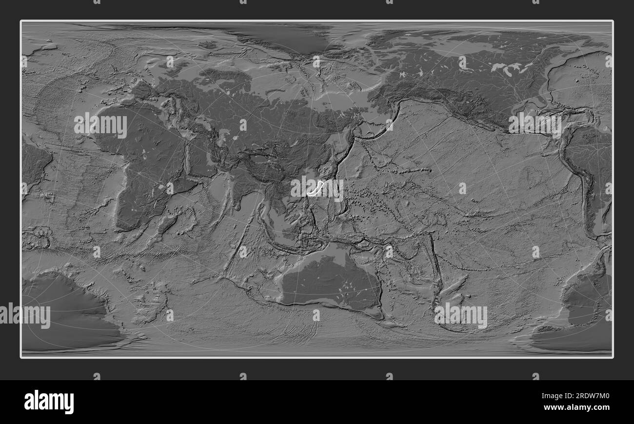 Okinawa tectonic plate on the bilevel elevation map in the Patterson ...