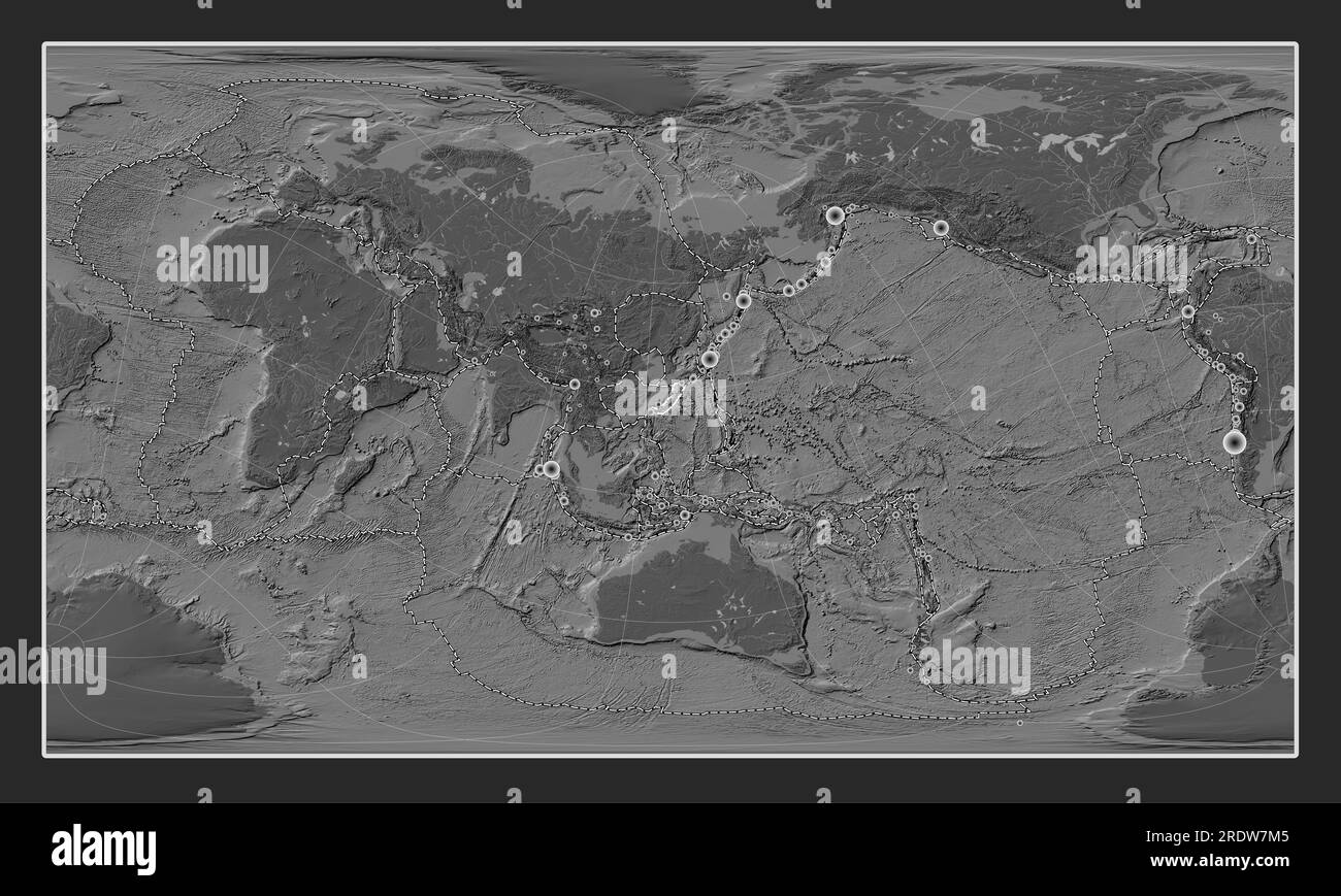 Okinawa Tectonic Plate On The Bilevel Elevation Map In The Patterson