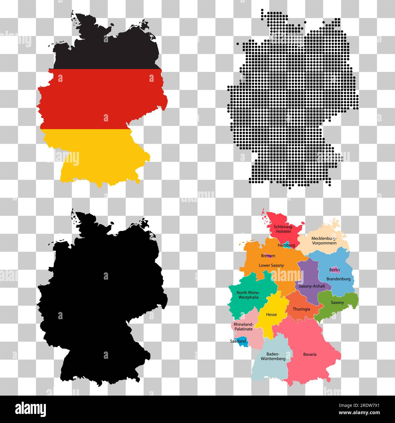 Set of Germany map icon, geography blank concept, isolated graphic ...