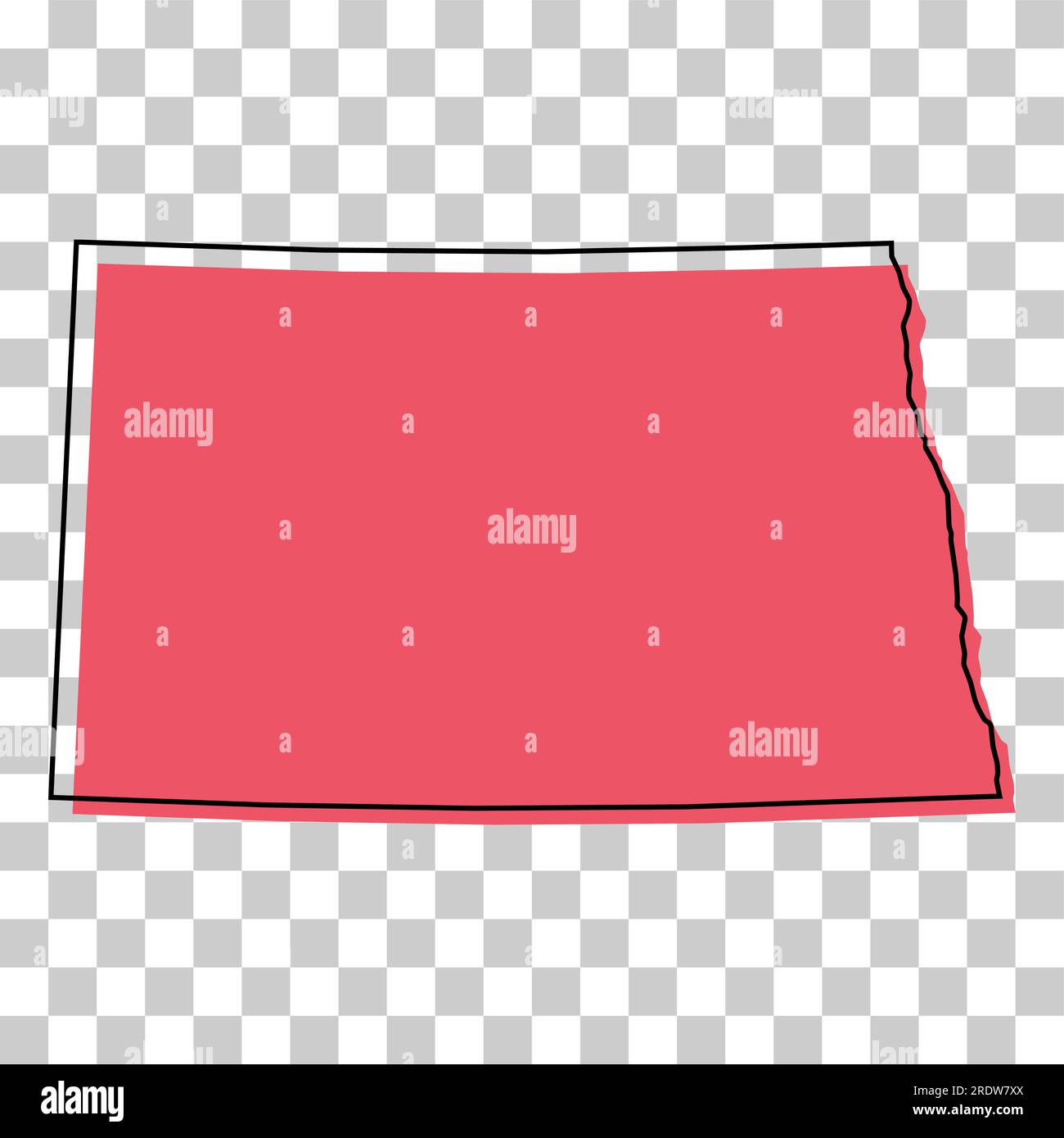 North Dakota map shape, united states of america. Flat concept icon ...
