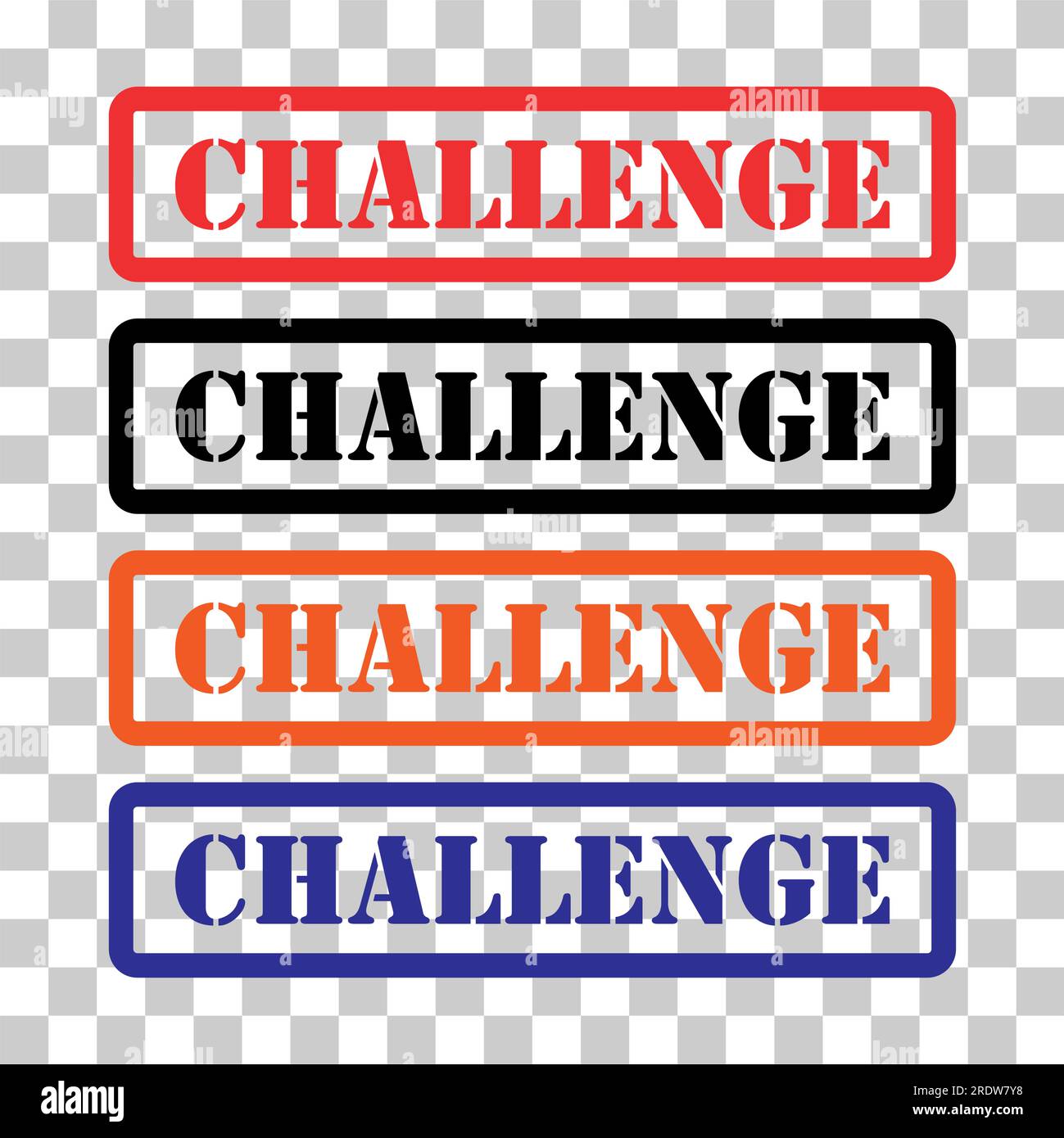Set of Challenge stamp symbol, label sticker sign button, text banner ...
