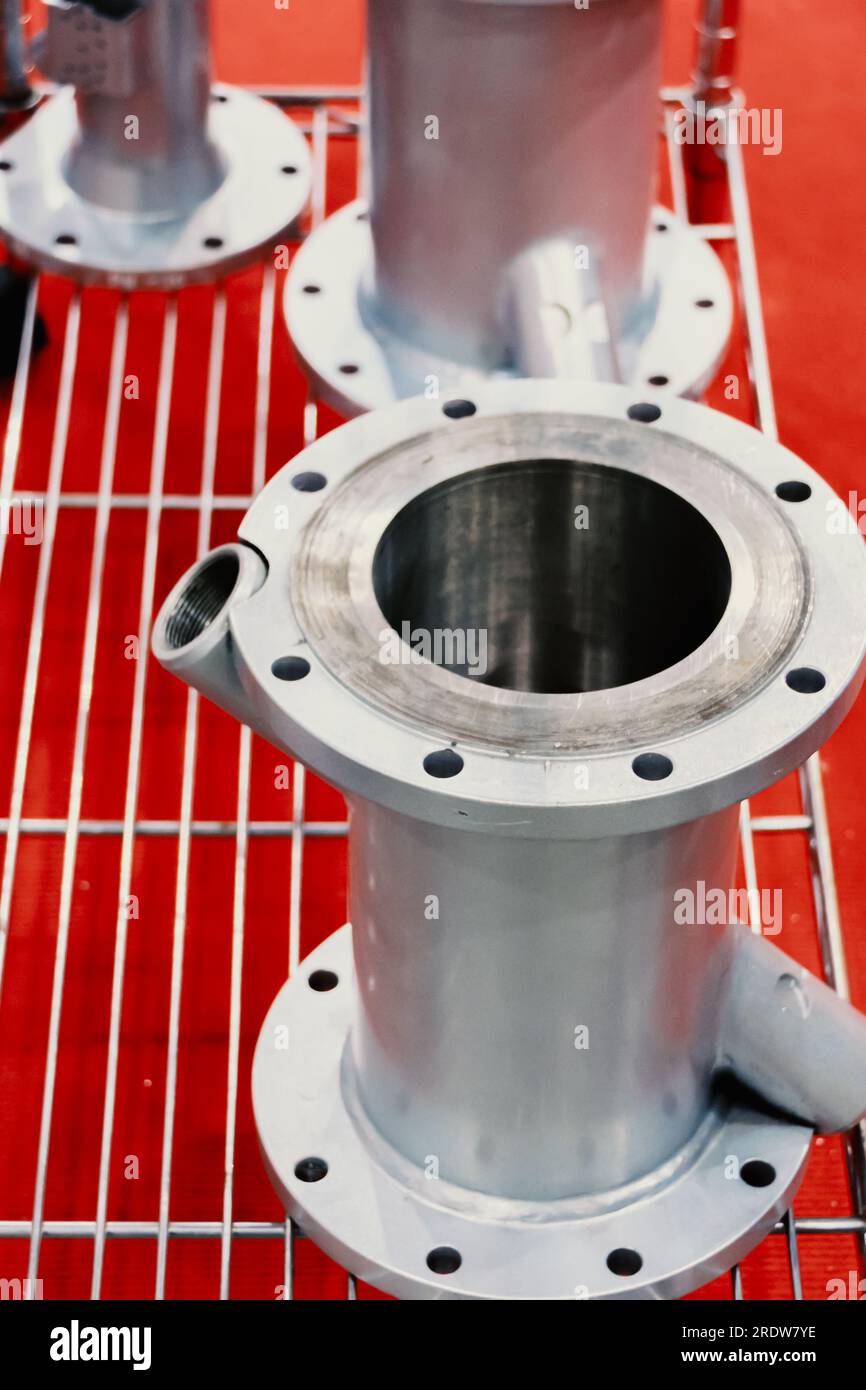 Connecting pipeline metal fittings for water supply Stock Photo - Alamy