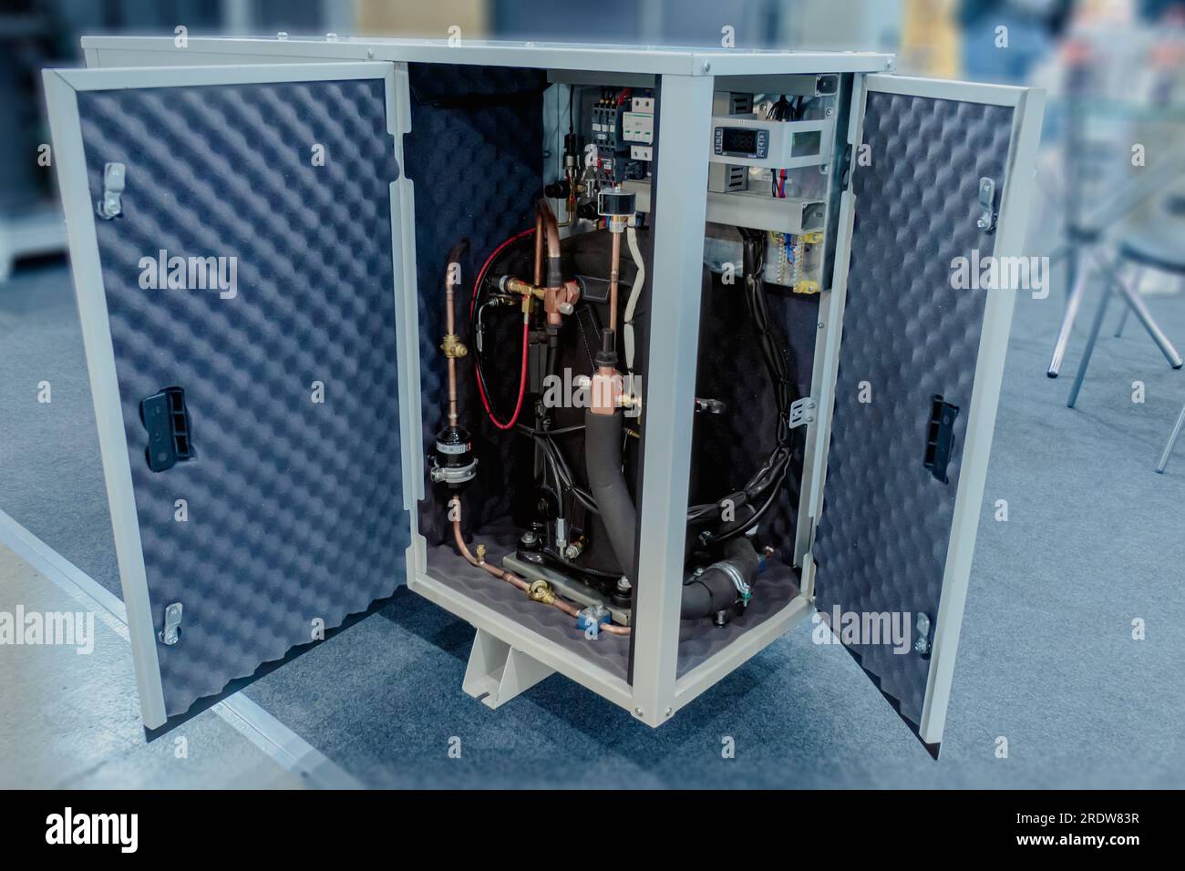 Soundproof cabinet for compressor refrigeration unit Stock Photo - Alamy