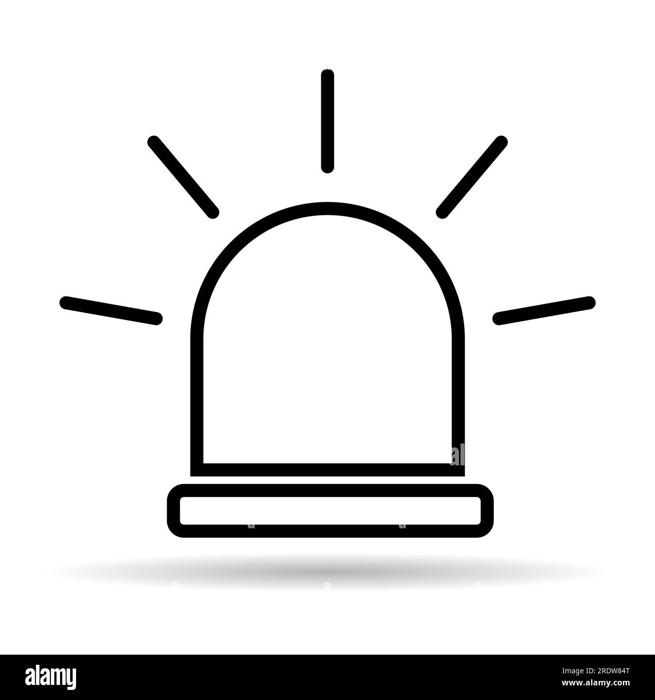 Siren fire alarm shadow sign, signal danger light symbol, ambulance ...