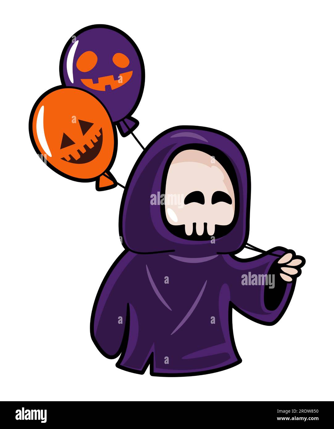 Grim reaper . Halloween cartoon characters . Vector Stock Vector Image ...