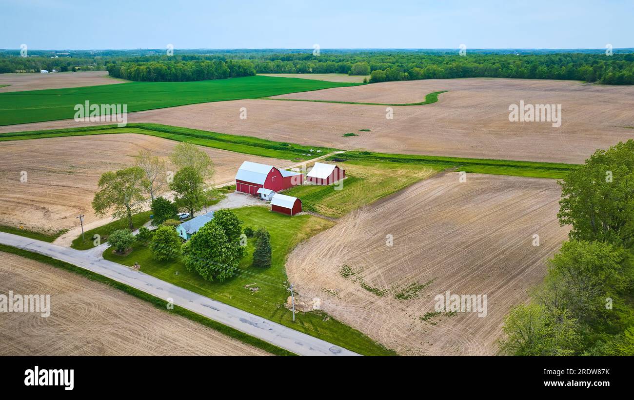 Aerial indiana farm hi-res stock photography and images - Alamy