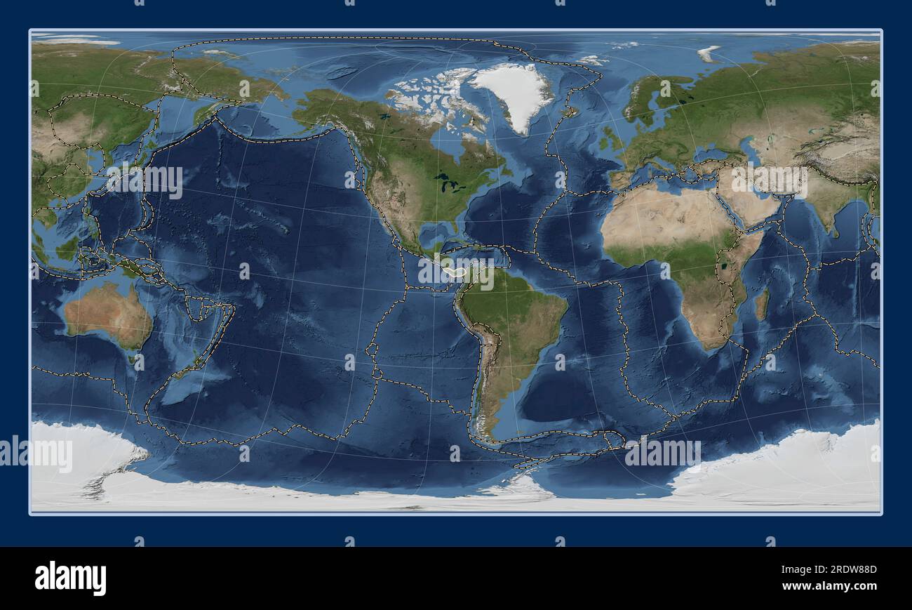 Panama tectonic plate on the Blue Marble satellite map in the Patterson ...