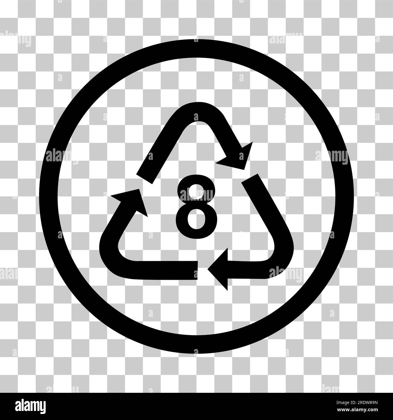 Plastic symbol, ecology recycling sign isolated on white background ...