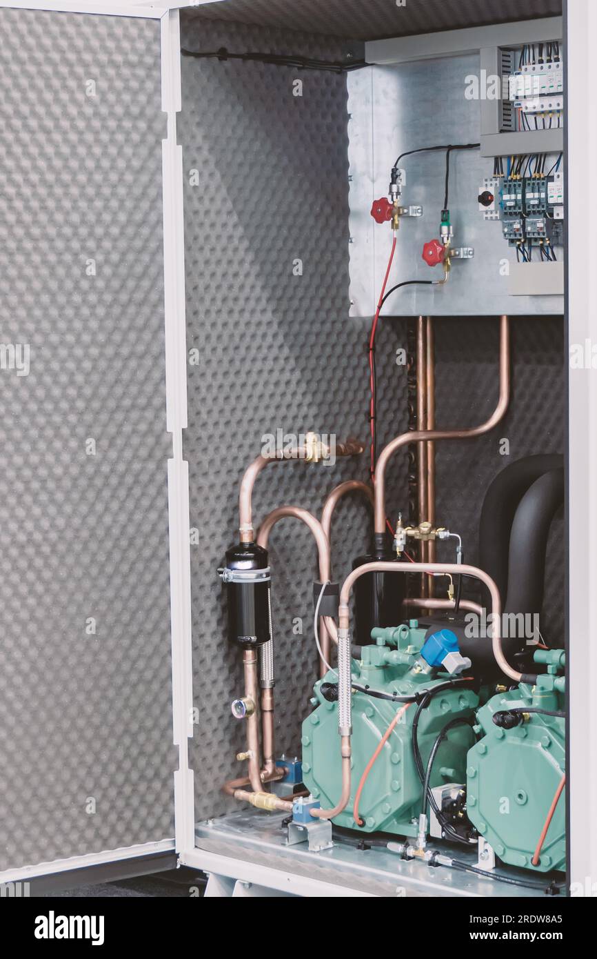 Soundproof cabinet for compressor refrigeration unit Stock Photo - Alamy