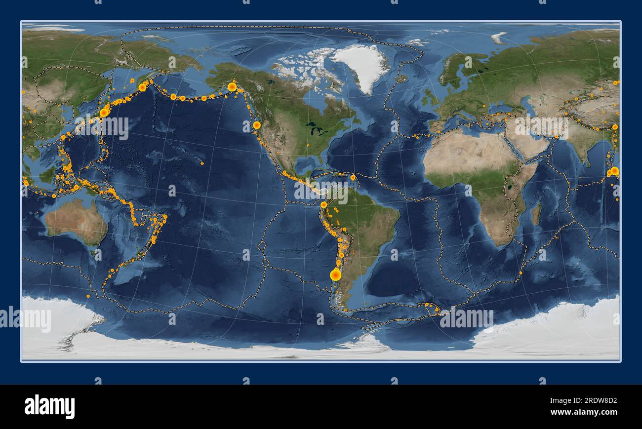 Panama tectonic plate on the Blue Marble satellite map in the Patterson ...