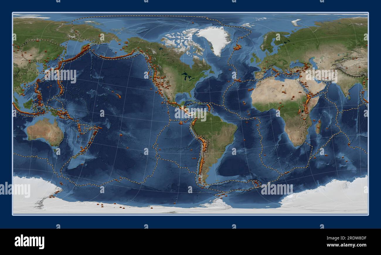 Panama tectonic plate on the Blue Marble satellite map in the Patterson ...