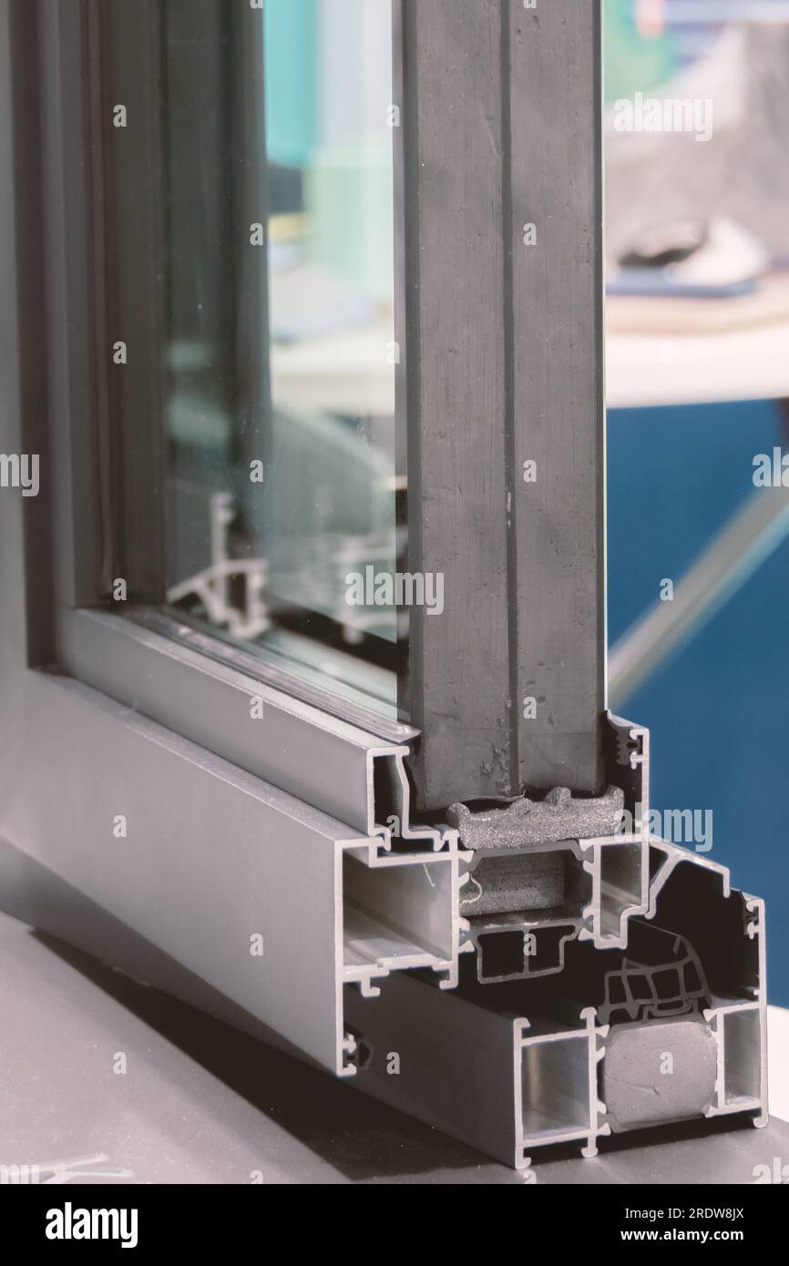 Metal-plastic window in section. Construction of a metal-plastic window ...
