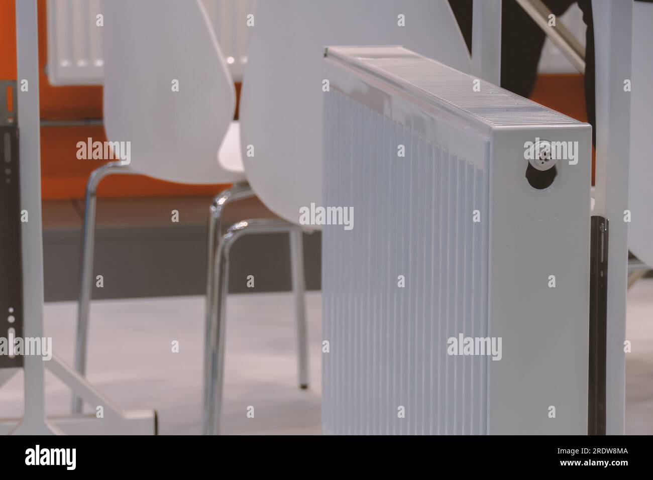 White heating radiator close-up indoors Stock Photo - Alamy