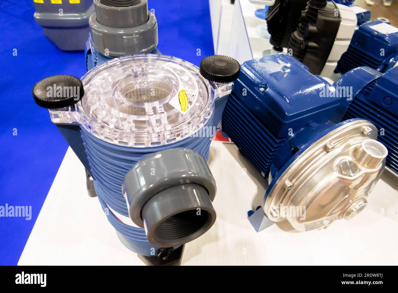 The water pump with the filter for pumping of water in the pool Stock ...