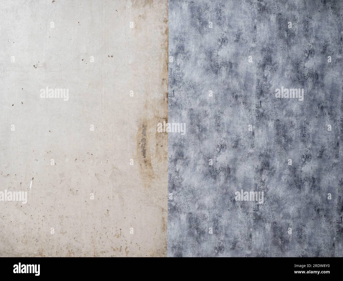 One room has been partially renovated. copy space. Pasting paper ...