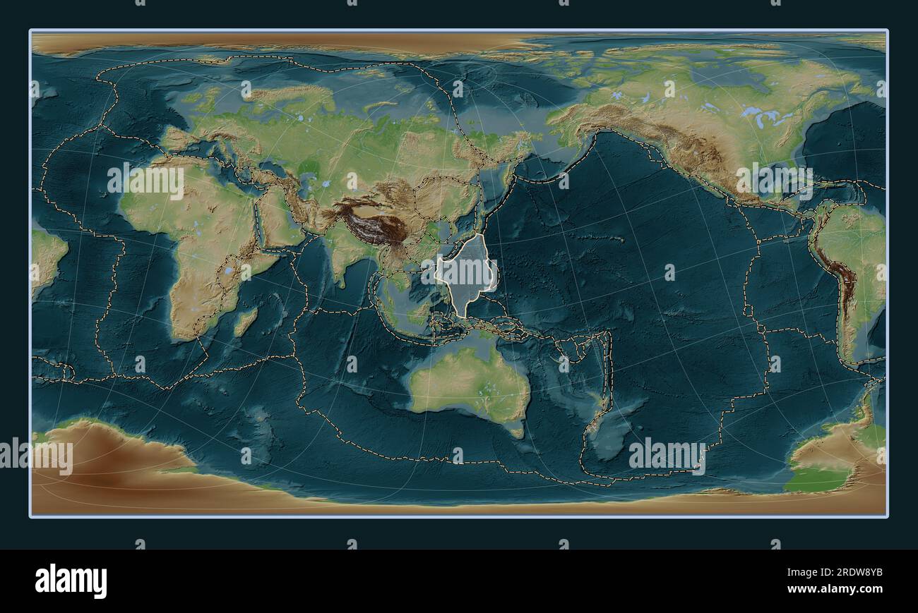 Philippine Sea tectonic plate on the Wiki style elevation map in the ...